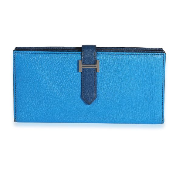 Hermes | Bags | Hermes Bleu Izmir Bleu Saphir Chvre Leather Barn Wallet ...